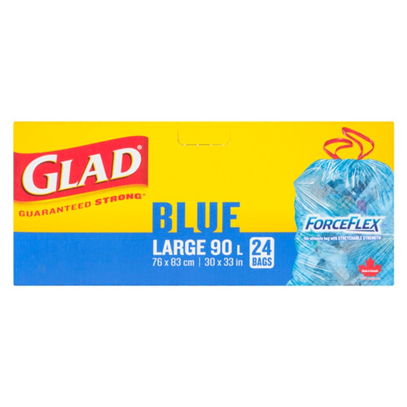 Glad ForceFlex Recycling Bags Blue Large 90 L 24 Bags - Voilà Online ...