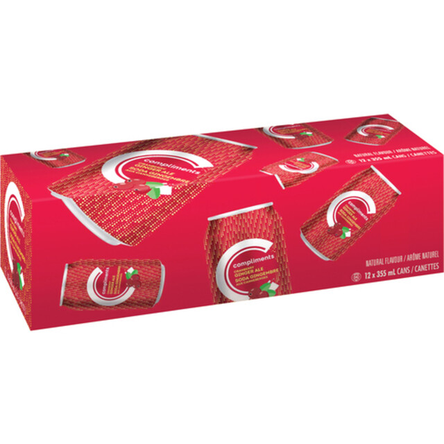Compliments Ginger Ale Soda Cranberry 12 x 355 ml (cans) - Voilà Online ...