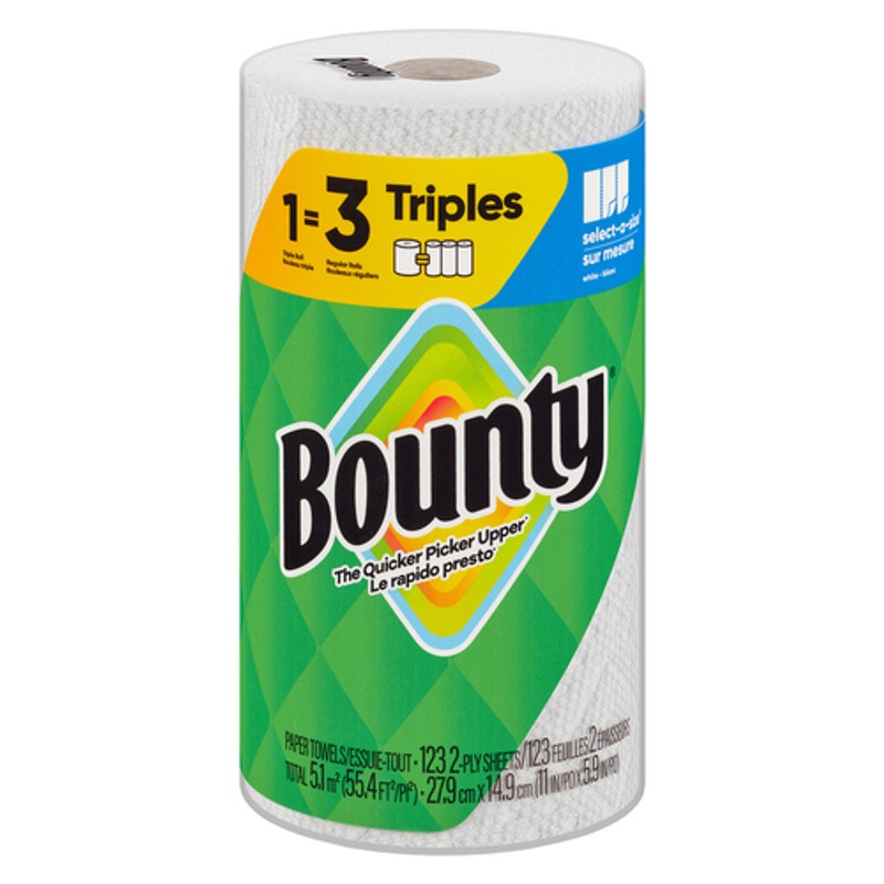 Bounty Paper Towel 2-Ply 1 Triple Rolls x 123 Sheets - Voilà Online ...