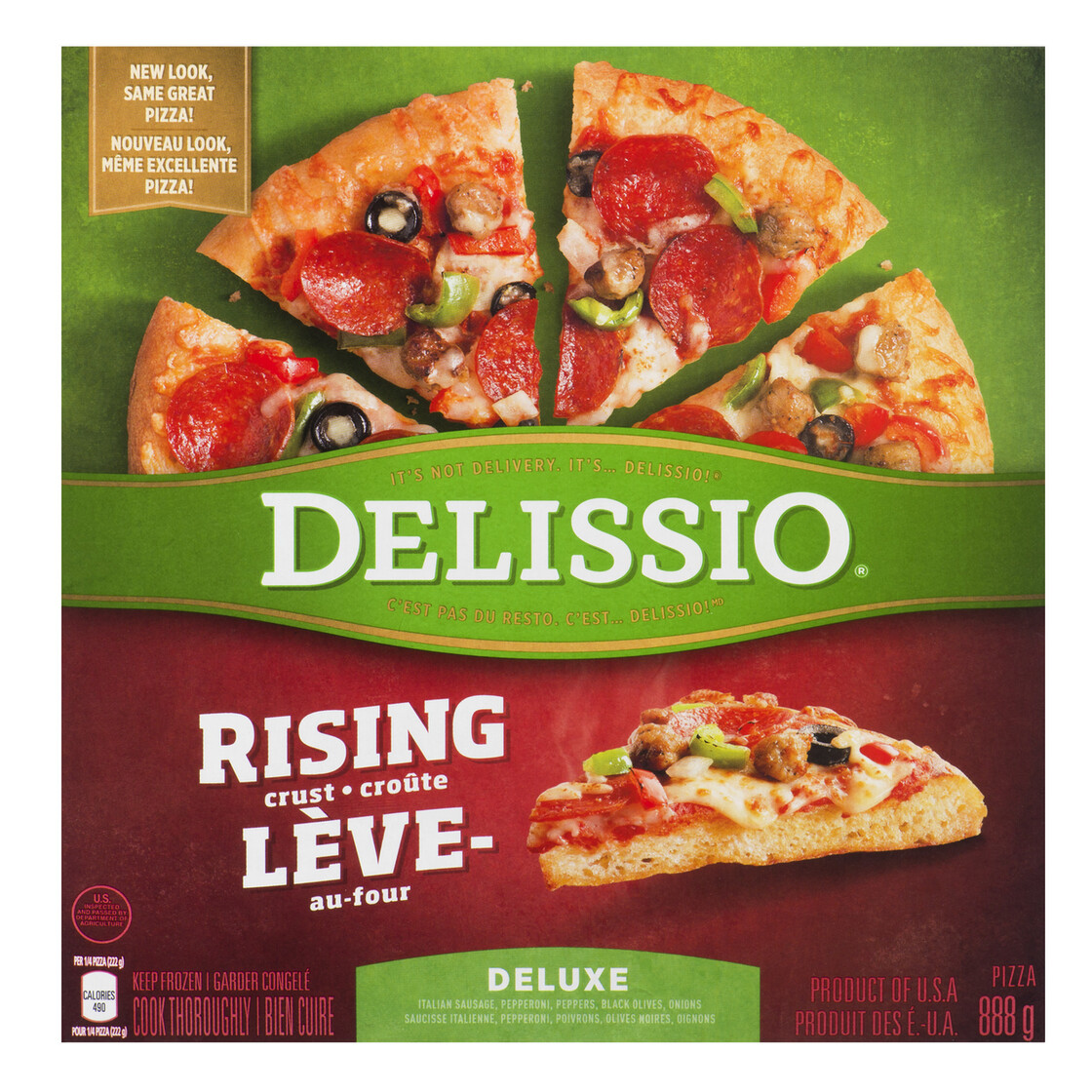 Delissio Rising Crust Frozen Pizza Deluxe 12 Inch 888 g - Voilà Online ...