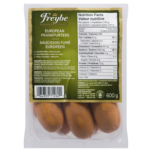 Freybe European Frankfurter 600 g - Voilà Online Groceries & Offers