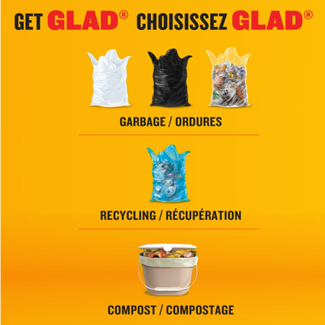 Glad Garbage Bags White Fresh Clean Scent Small 25 L 48 Bags - Voilà ...