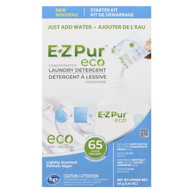 EZ Pur Eco Starter Kit Laundry Detergent Lightly Scented 65 Loads ...
