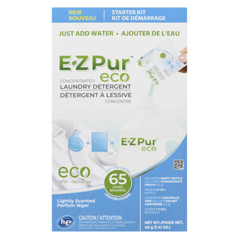 EZ Pur Eco Starter Kit Laundry Detergent Lightly Scented 65 Loads ...