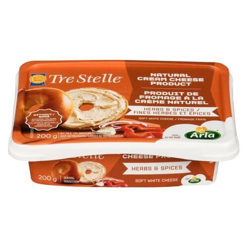 Tre Stelle Natural Cream Cheese Herbs & Spices 200 g - Voilà Online ...