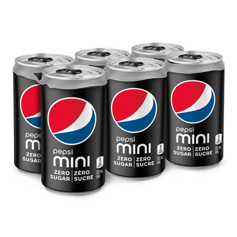 Pepsi Mini Soft Drink Zero Sugar 6 x 222 ml (cans) - Voilà Online ...