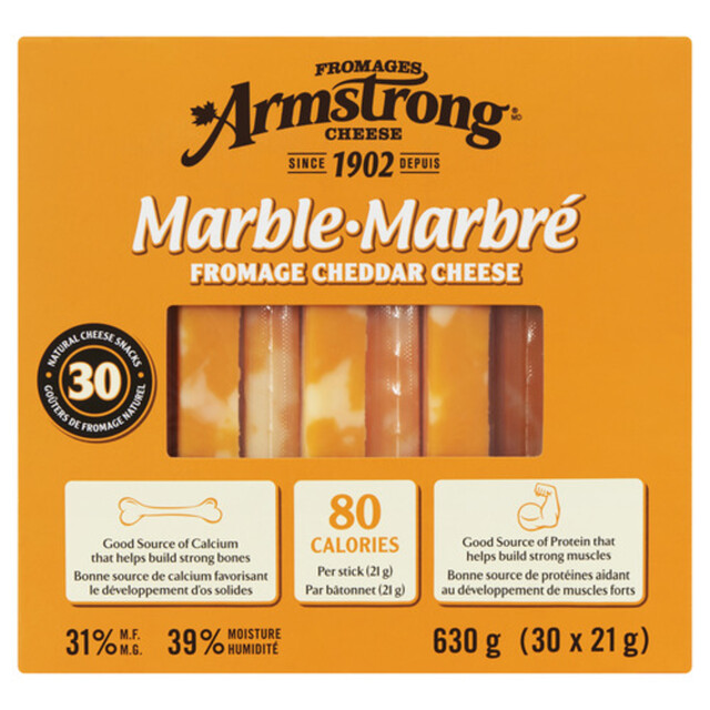Armstrong Marble Cheddar Cheese Sticks 630 g - Voilà Online Groceries ...