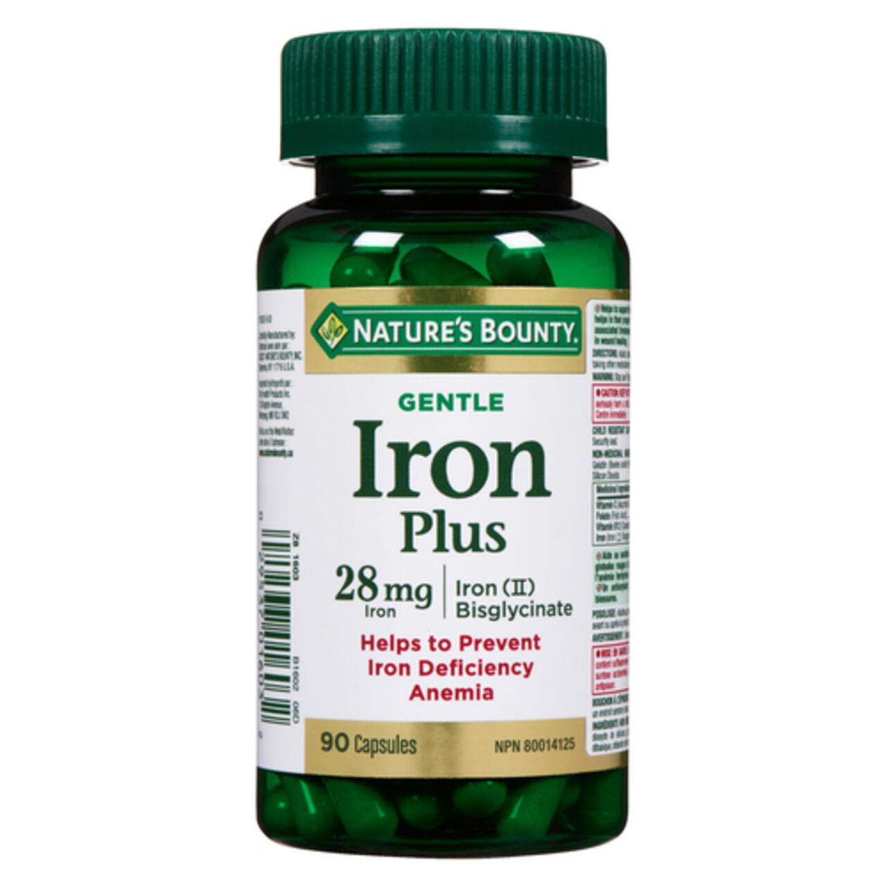 Nature's Bounty Gentle Iron Plus 28 mg Capsules 90 Count - Voilà Online ...