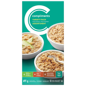 Compliments Instant Oatmeal Variety Pack 691 g - Voilà Online Groceries ...