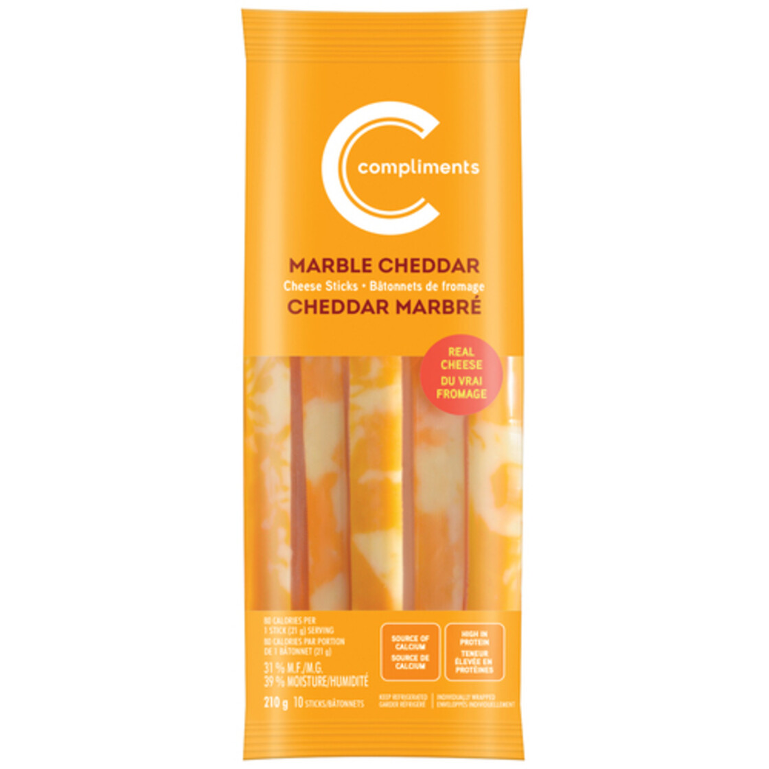 Compliments Cheese Sticks Marble Cheddar 210 g - Voilà Online Groceries ...