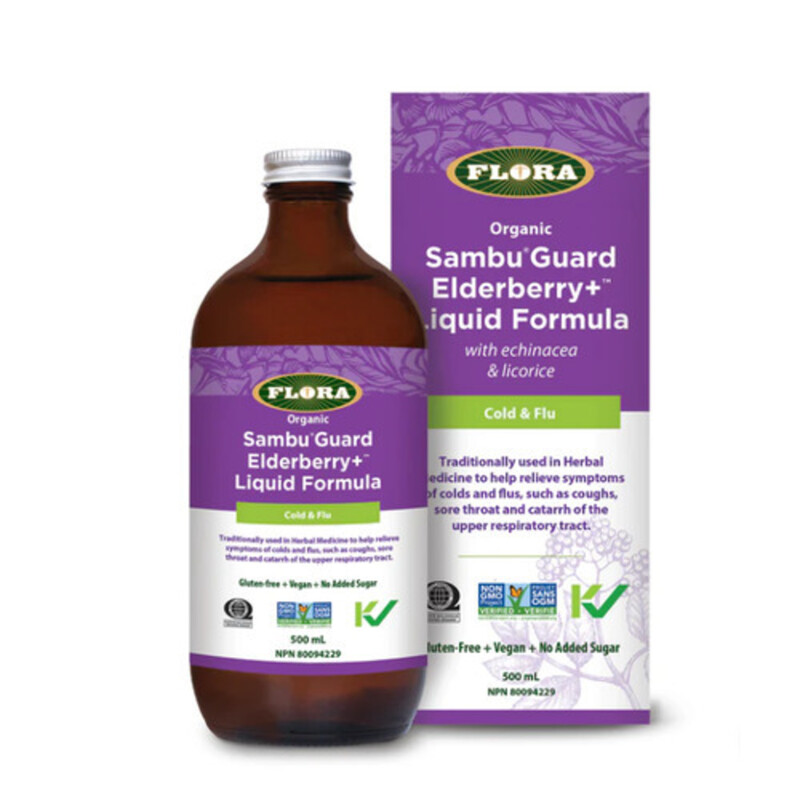 Flora Organic Sambu Guard Elderberry+ Liquid Formula Cold And Flu 500 ...