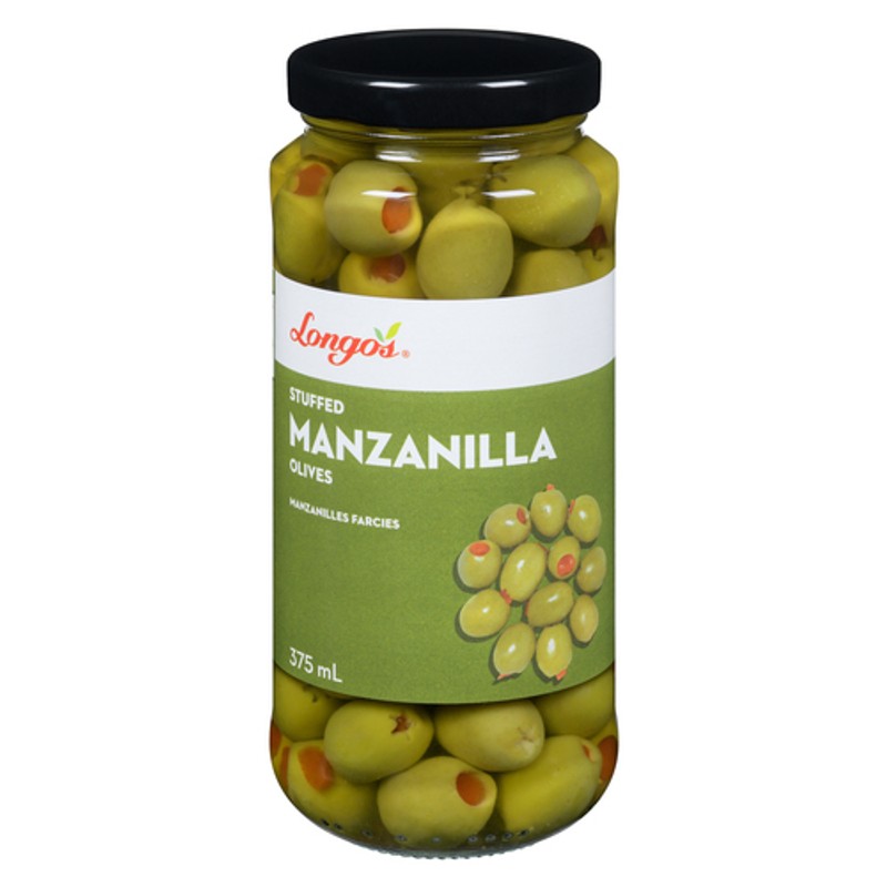 Longo's Olives Jar Manzanilla 375 ml - Voilà Online Groceries & Offers