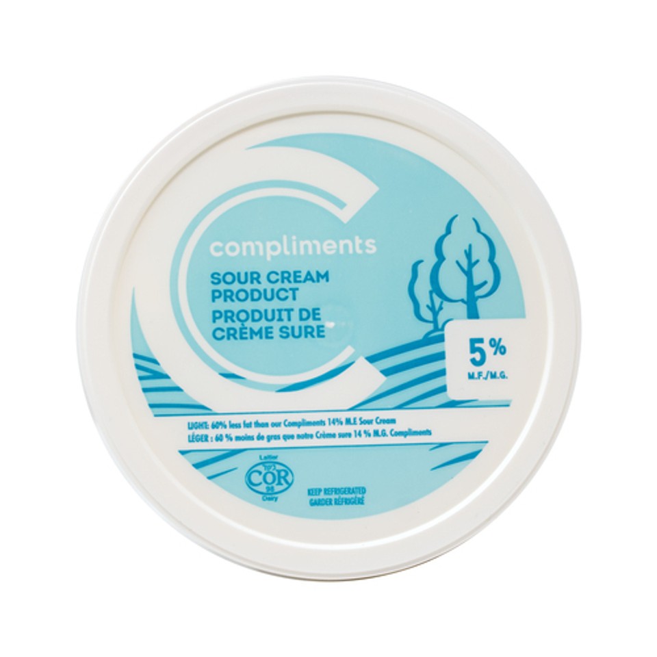 Compliments 5% Sour Cream Light 500 ml - Voilà Online Groceries & Offers