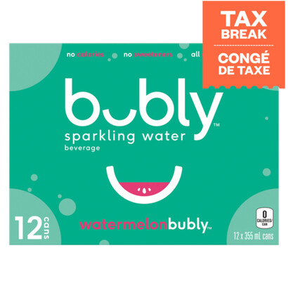 Bubly Sparkling Water Watermelon 12 x 355 ml (cans) - Voilà Online ...