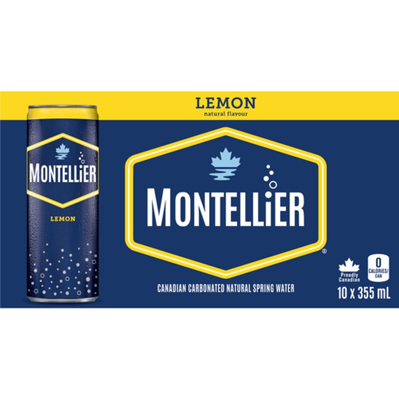 Montellier Carbonated Natural Spring Water Lemon 10 x 355 ml (cans ...