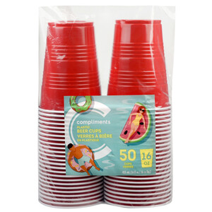 Compliments Plastic Beer Cup Red 16-Ounce 50 Pack - Voilà Online ...