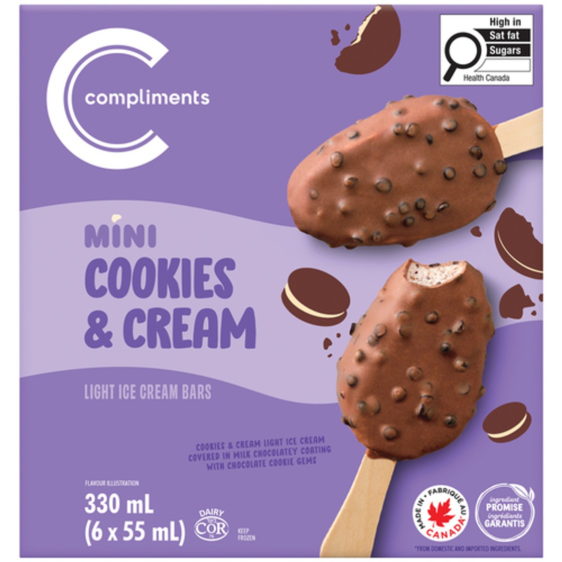 Compliments Ice Cream Bar Mini Cookie Crumble 6 x 55 ml - Voilà Online ...