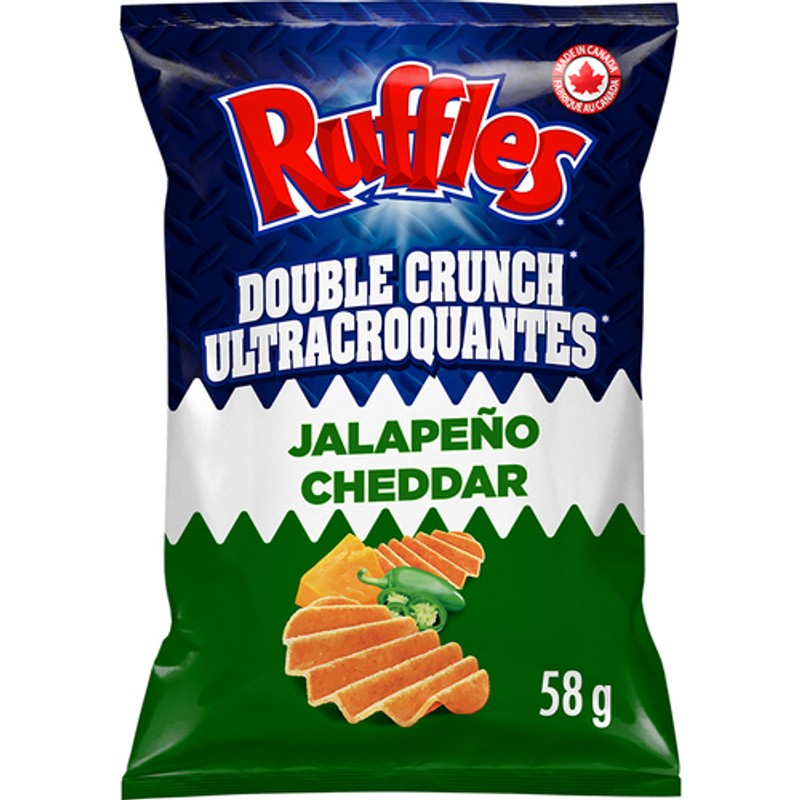 Ruffles Double Crunch Jalapeño Cheddar Flavoured Potato Chips (small ...