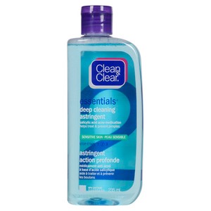 Clean & Clear Facial Cleanser Deep Cleaning Astringent Sensitive Skin ...