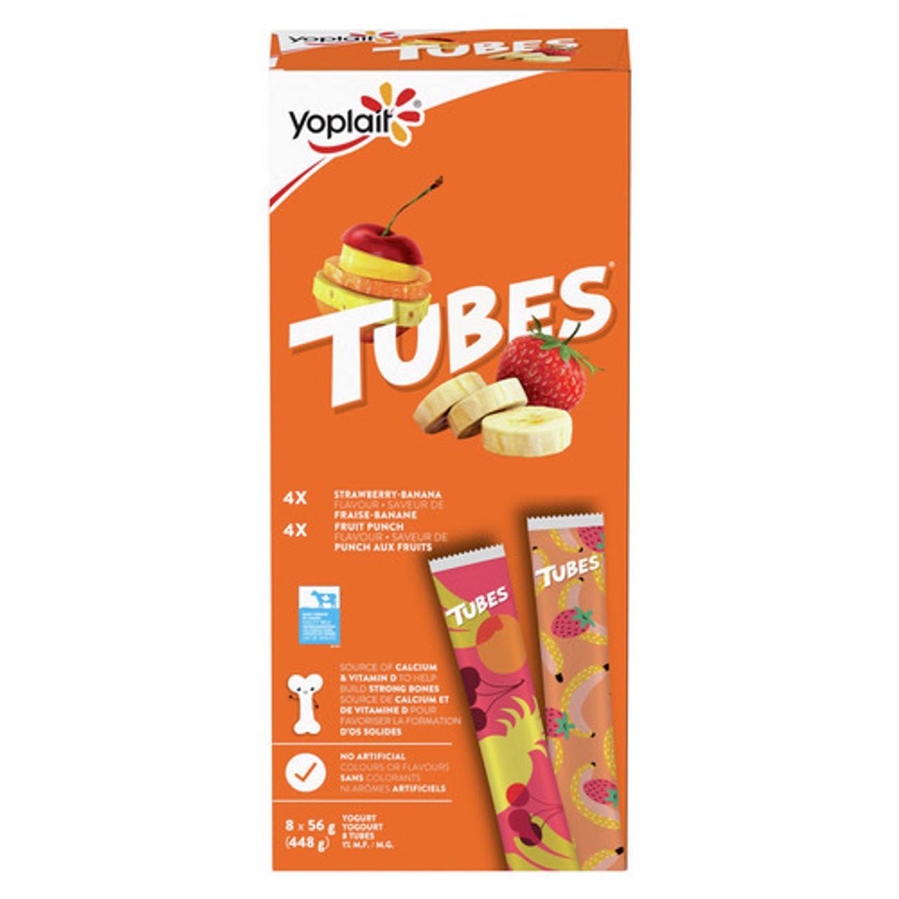 Yoplait Yogurt Tube Strawberry-Banana & Fruit Punch 8 x 56 g - Voilà ...