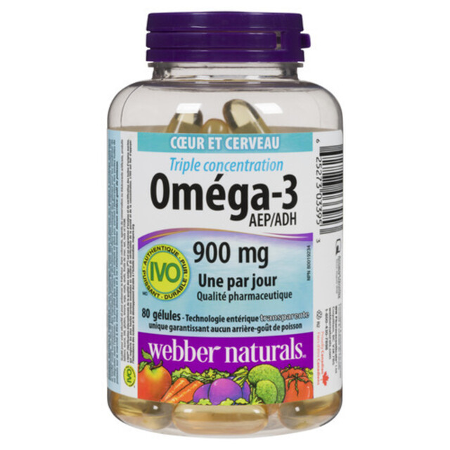 Webber Naturals Clear Enteric Omega 3 Mini 900 mg 80 Softgel Capsules ...