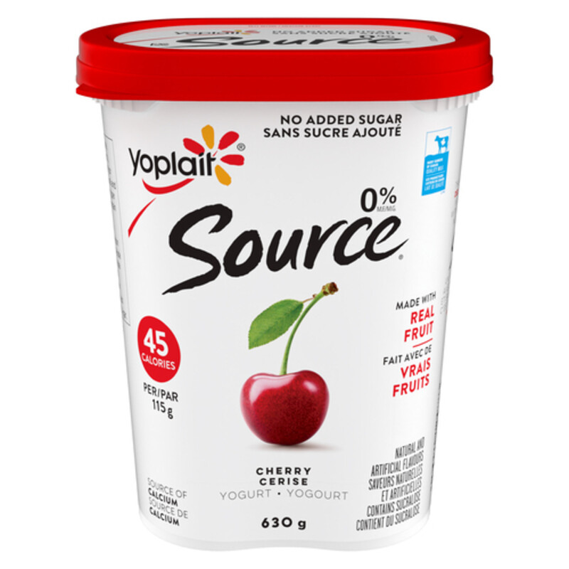 Yoplait Source 0% Smooth Traditional Yogurt Cherry 630 g - Voilà Online ...