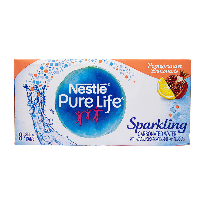 Nestlé Pure Life Sparkling Water Lemonade Pomegranate 8 x 355 ml (cans ...