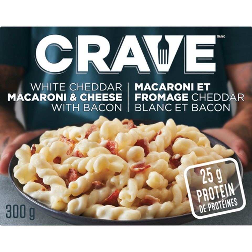 Crave Frozen Meal White Cheddar Macaroni & Cheese With Bacon 300 g ...