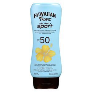 Hawaiian Tropic Island Sport Sweat Resistant Sunscreen Lotion SPF 50 ...