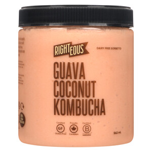 Righteous Gelato Dairy Free Gluten-Free Sorbetto Guava Coconut Kombucha ...