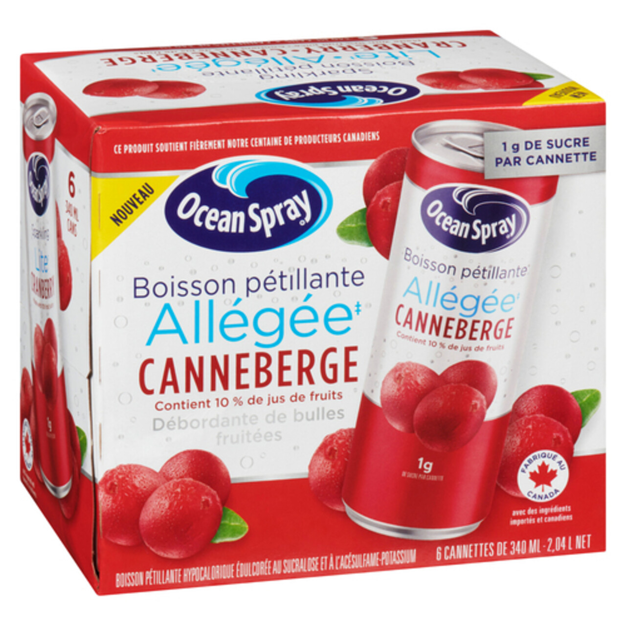 Ocean Spray Sparkling Juice Lite Cranberry 6 x 340 ml (cans) - Voilà ...