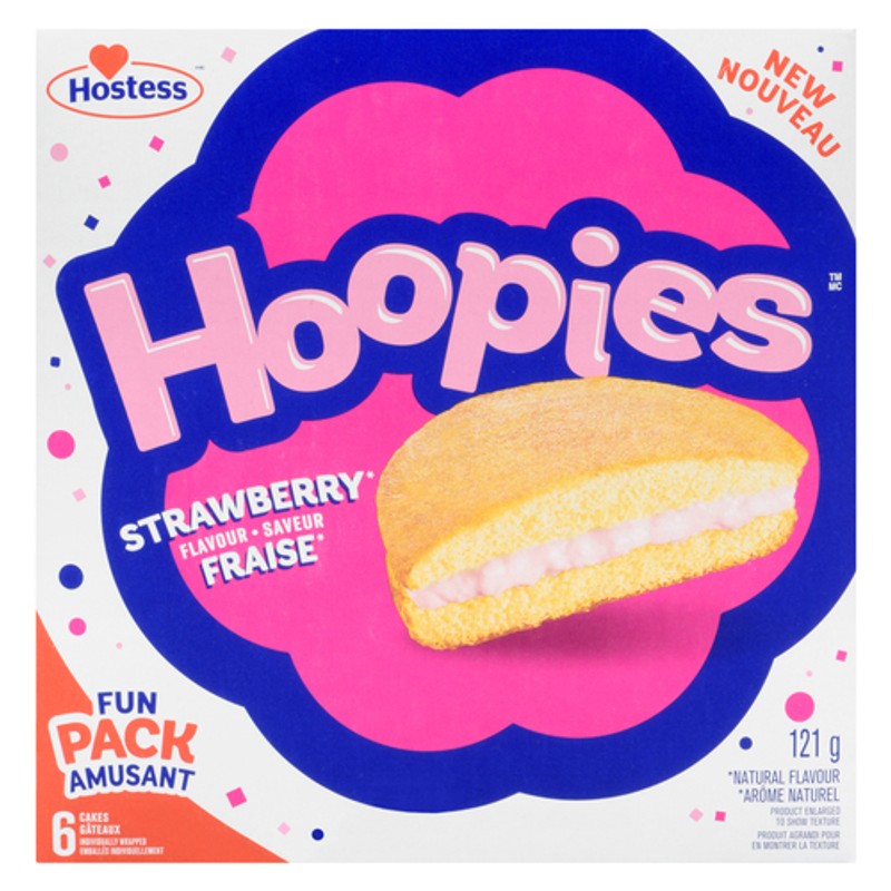 Hostess Hoopies Strawberry 6 Pack 121 g - Voilà Online Groceries & Offers