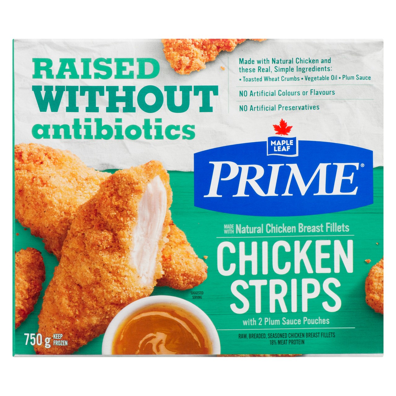 Maple Leaf Prime Frozen Chicken Strips Raised Without Antibiotics 750 g ...