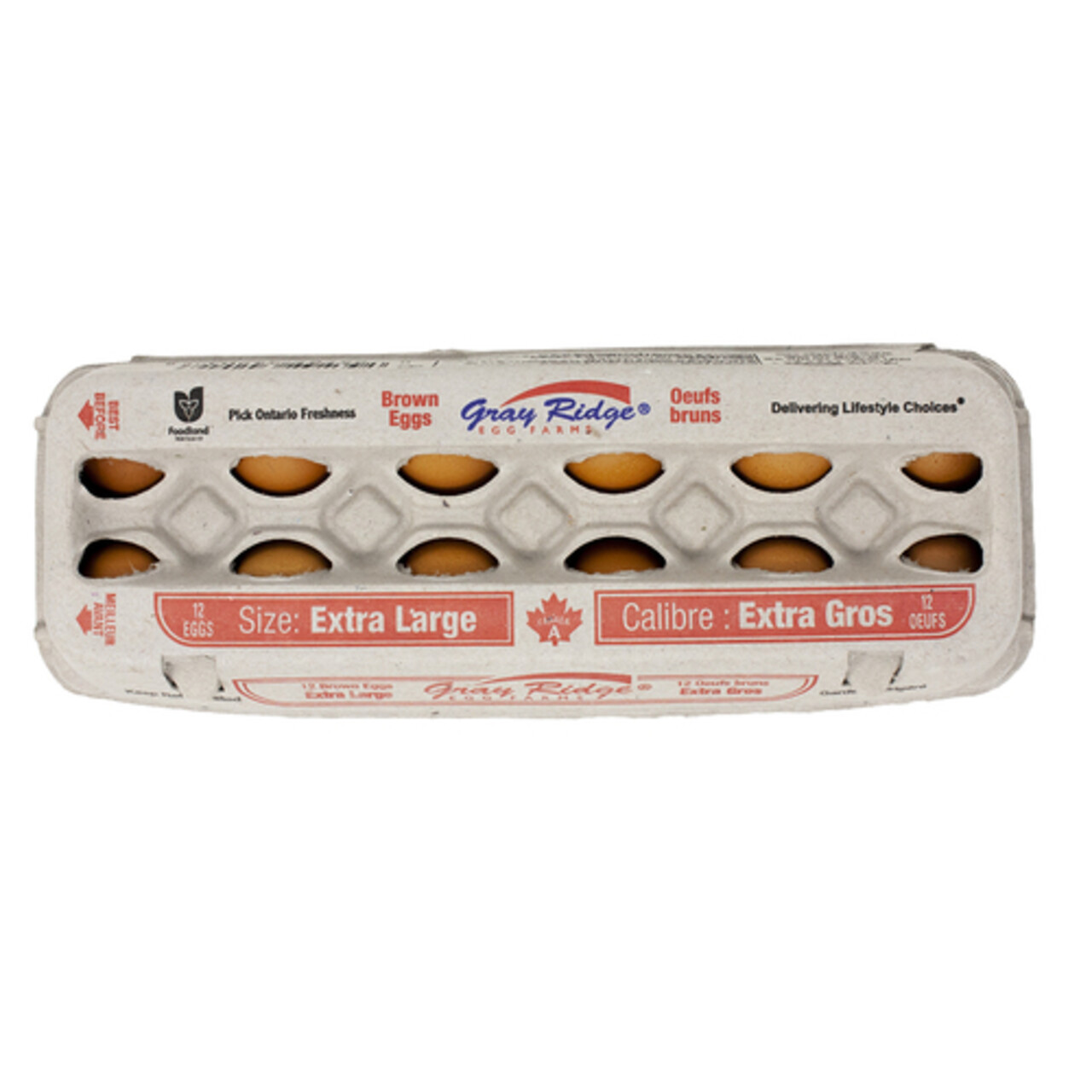 Gray Ridge Egg Farms Brown Eggs Grade A Extra Large 12 Count - Voilà Online Groceries & Offers