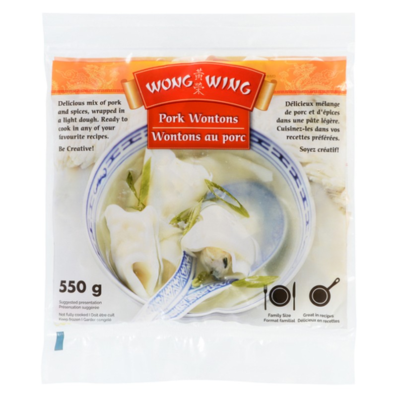 Wong Wing Frozen Uncooked Wonton Pork 550 g - Voilà Online Groceries ...