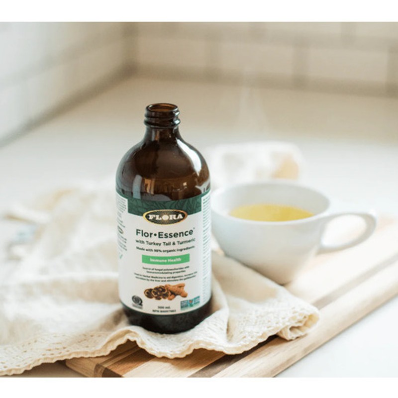 Flora Flor Essence Immune Health With Turkey Tail & Turmeric 500 ml ...