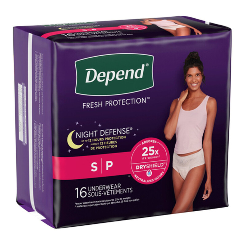 Depend Women's Underwear Overnight Small 16 Count - Voilà Online ...