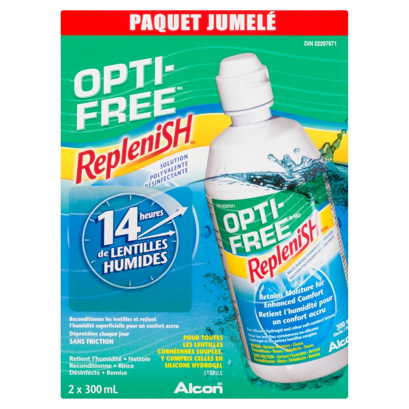 Alcon Contact Lens Solution Opti-Free Replenish Twin 600 ml - Voilà ...