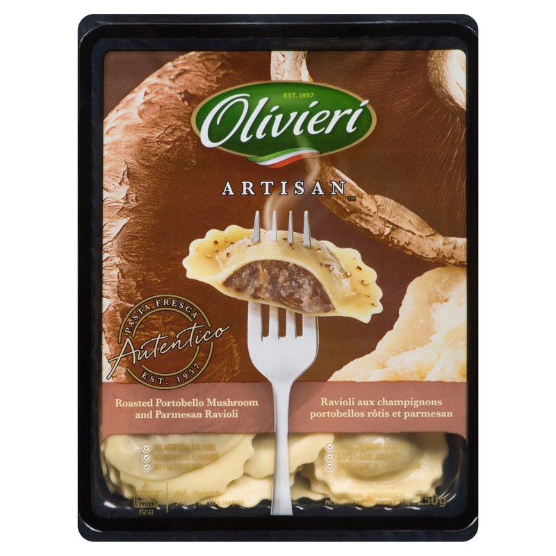 Olivieri Roasted Portobello Mushroom and Parmesan Filled Ravioli ...