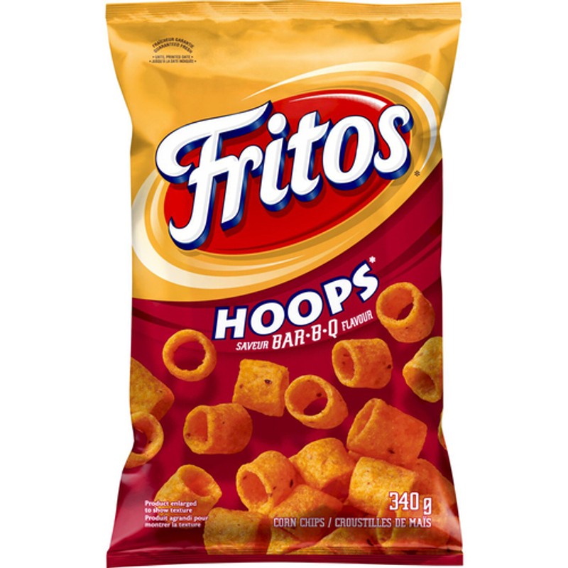 Fritos Hoops Corn Chips BBQ 340 g - Voilà Online Groceries & Offers