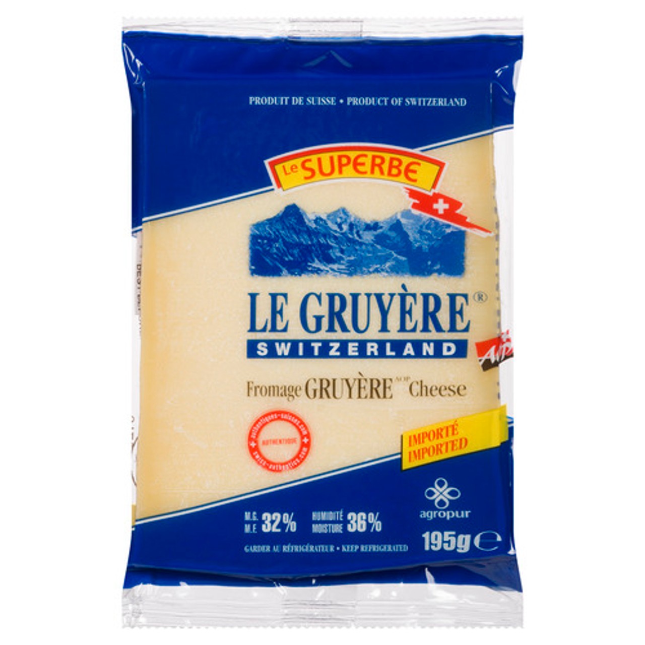 Le Superbe Cheese Gruyère Imported 195 g - Voilà Online Groceries & Offers