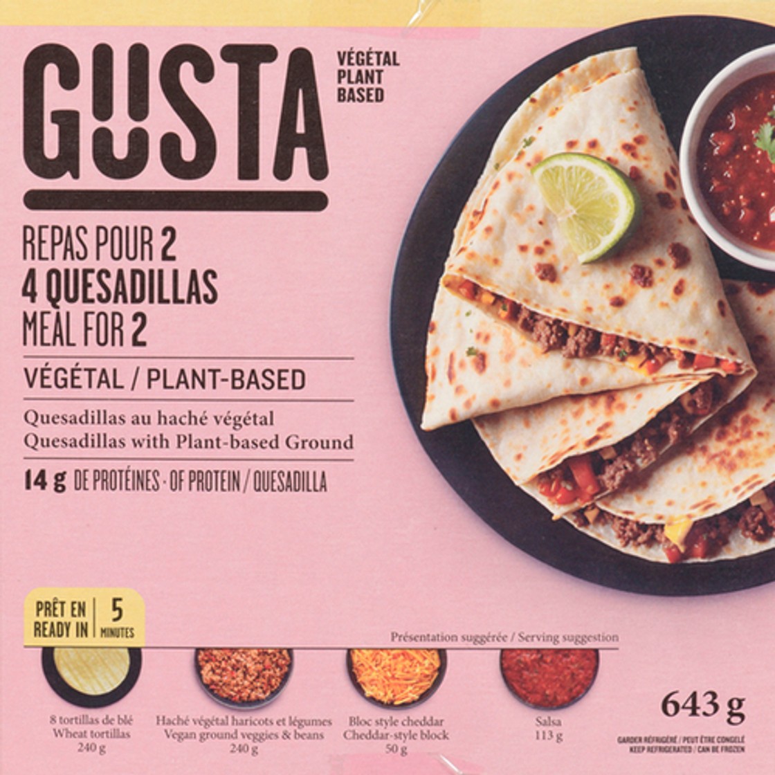 Gusta Express Plant Based Meal Quesadillas 643 g - Voilà Online ...