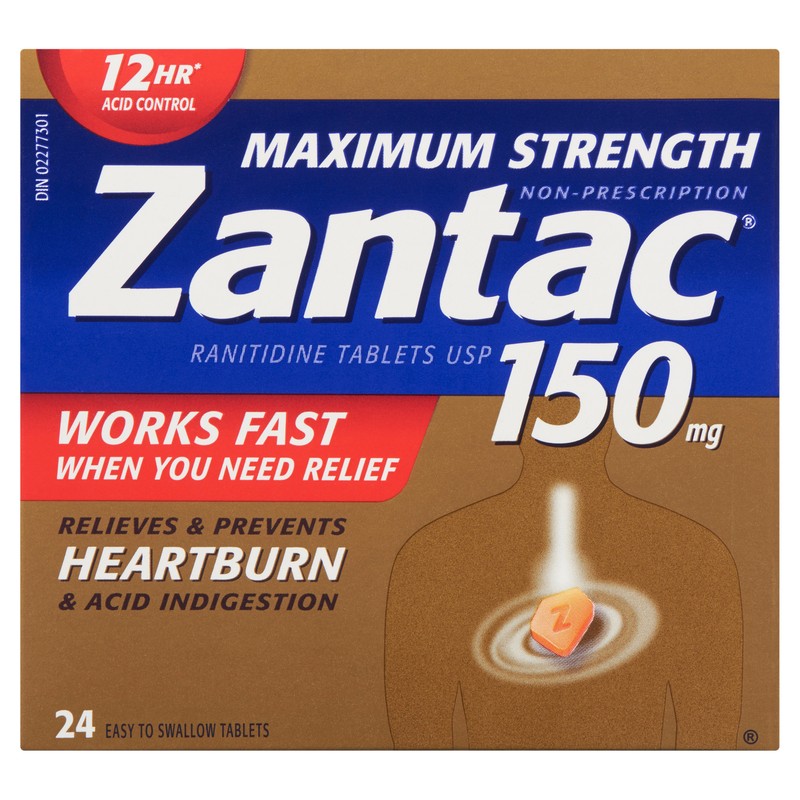 Zantac Maximum Strength 150 mg Tablets Blister 24 EA - Voilà Online ...