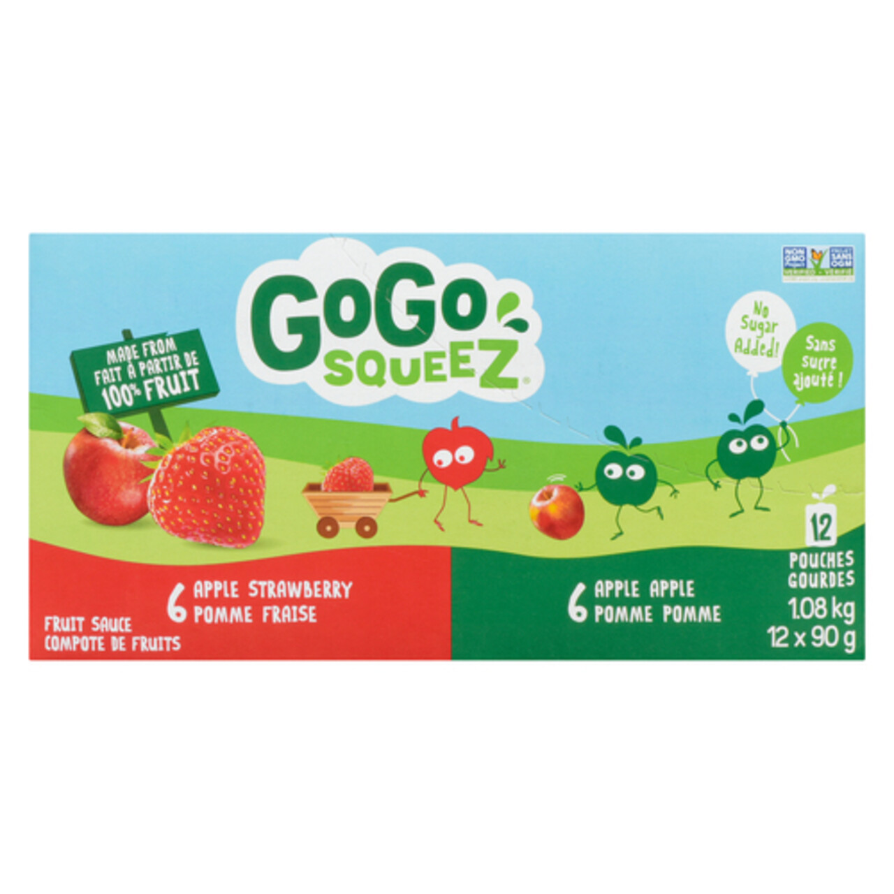 GoGo squeeZ Fruit Sauce Snack Pouches Variety Pack, Apple Apple, Apple ...