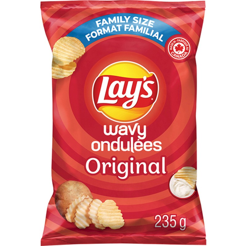 Lay's Wavy Potato Chips Original 235 g - Voilà Online Groceries & Offers