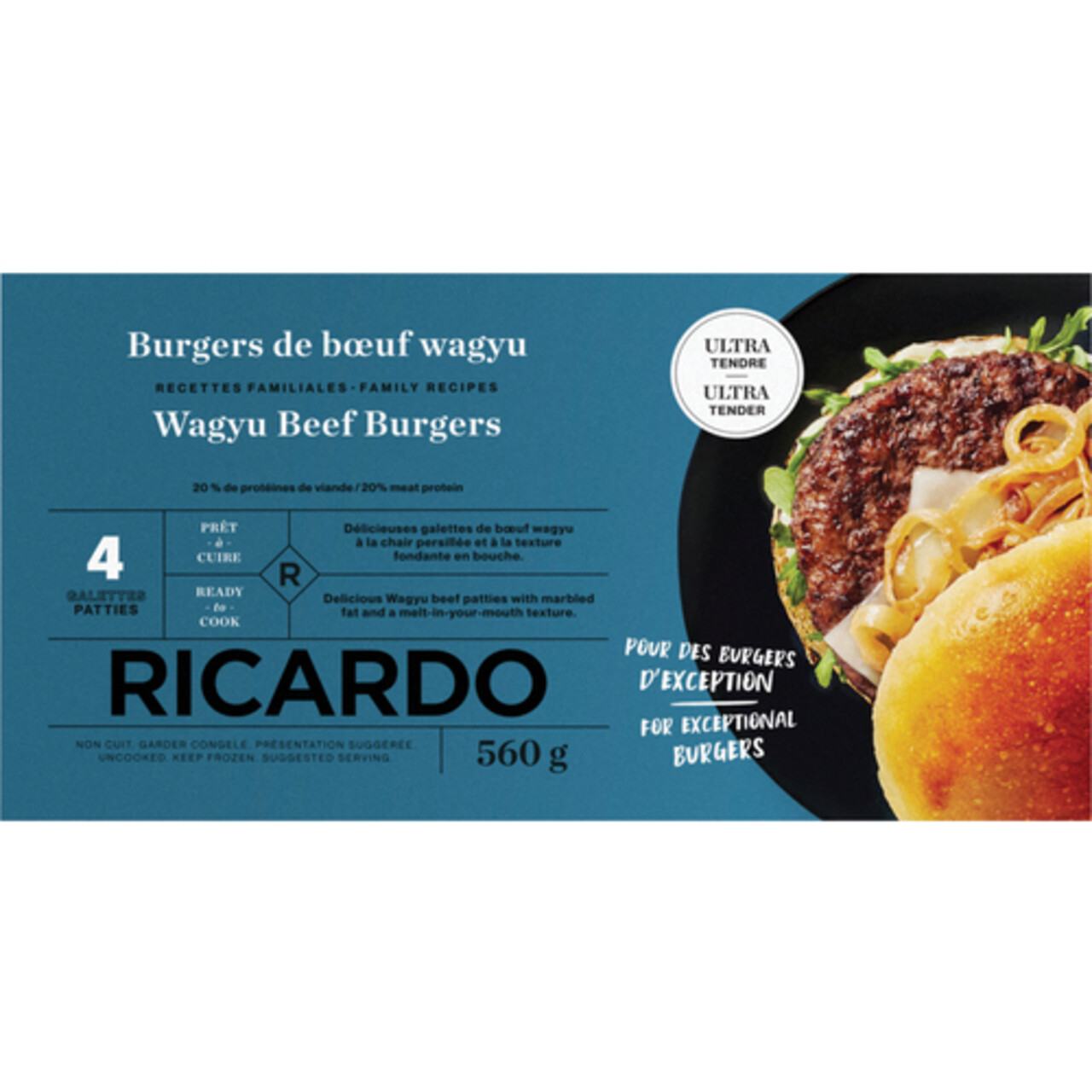 RICARDO Frozen Burger Wagyu Beef 560 g - Voilà Online Groceries & Offers