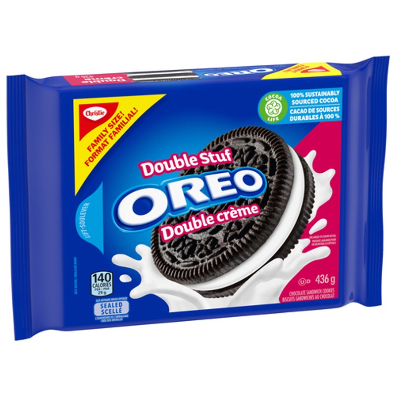 Oreo Sandwich Cookies Double Stuf Chocolate Family Size 436 g - Voilà ...