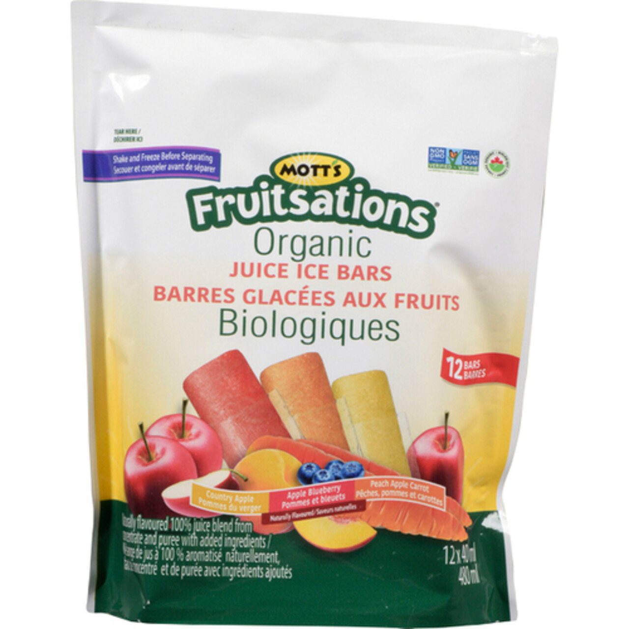 Mott's Fruitsations Organic Juice Ice Bars 12 Count 480 ml - Voilà ...