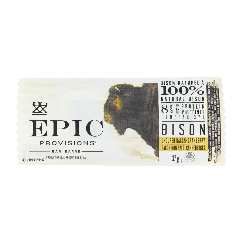 Epic Provisions Protein Bar Bison Bacon Cranberry 37 g - Voilà Online ...