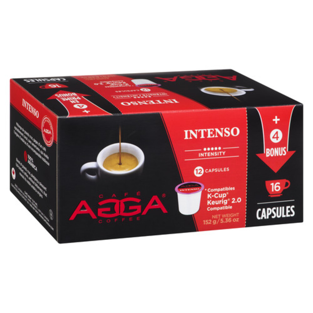 Agga Coffee Pods Intenso 12 + 4 K-Cups 152 g - Voilà Online Groceries ...